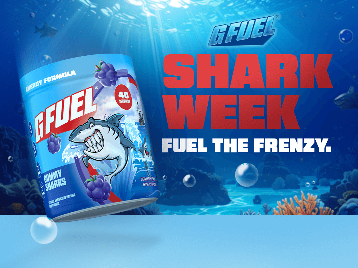 Fuel Shark Week with G FUEL Gummy Sharks Energy!