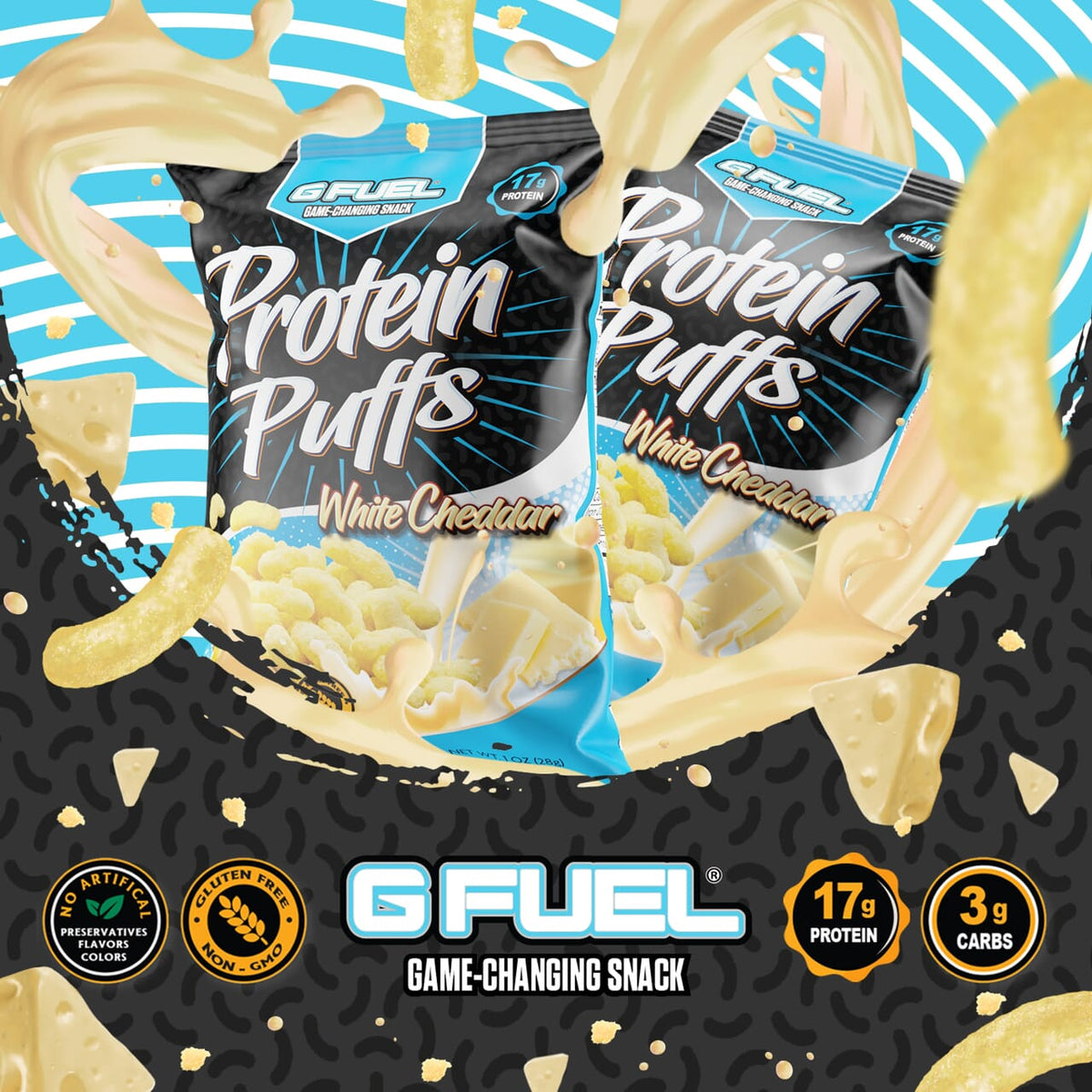 G FUEL Energy Launches New Protein Puffs Snack Line with White Cheddar