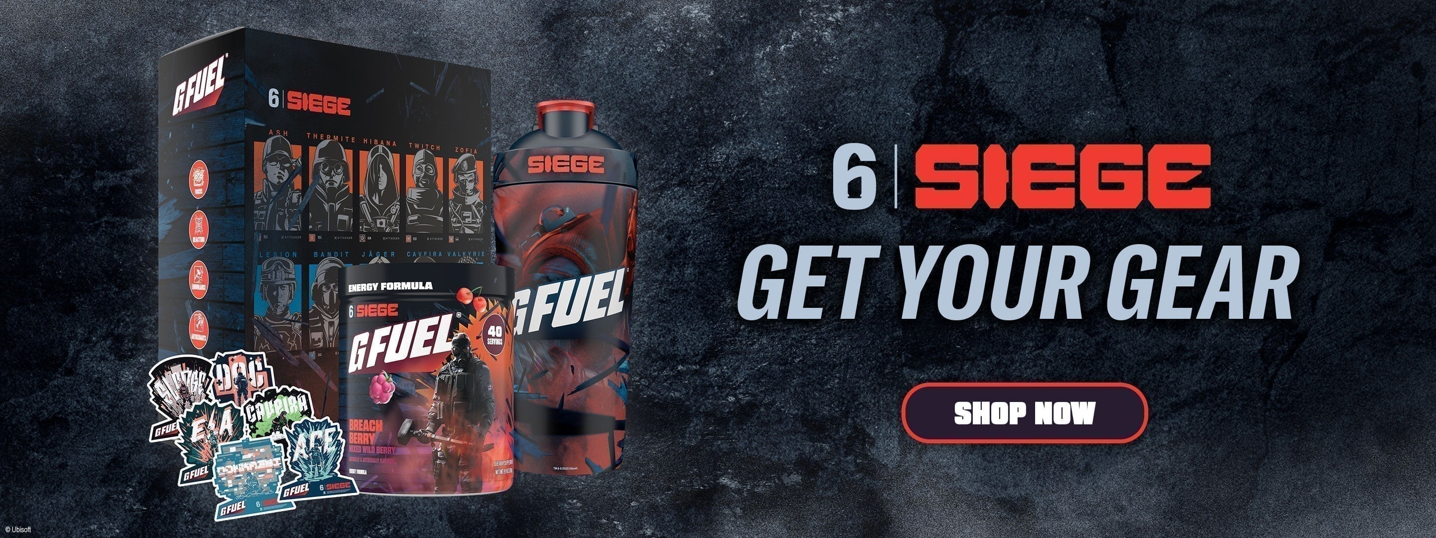 G FUEL x Rainbow Six Siege Breach Berry Collector’s Box & Energy ...