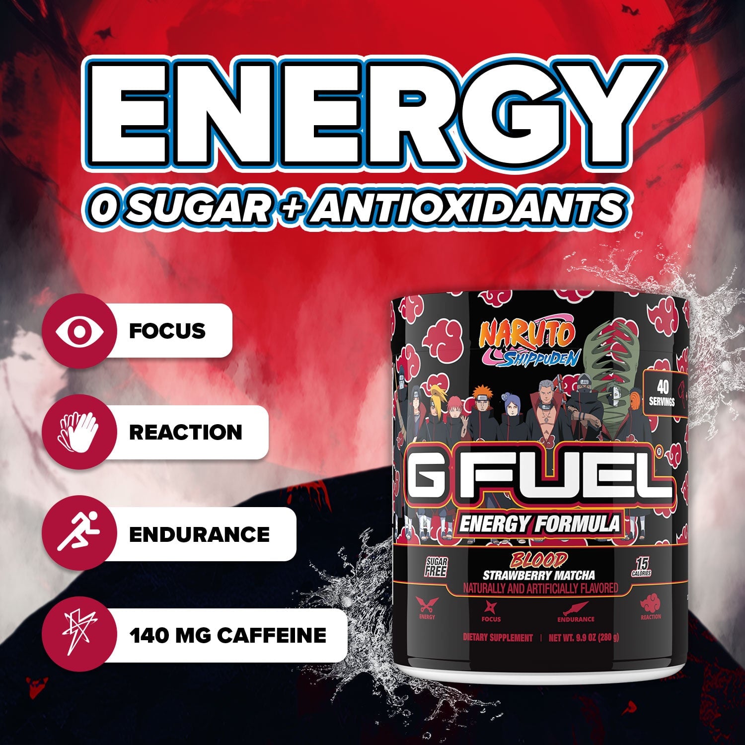 G FUEL x Naruto Akatsuki | Blood Energy Formula