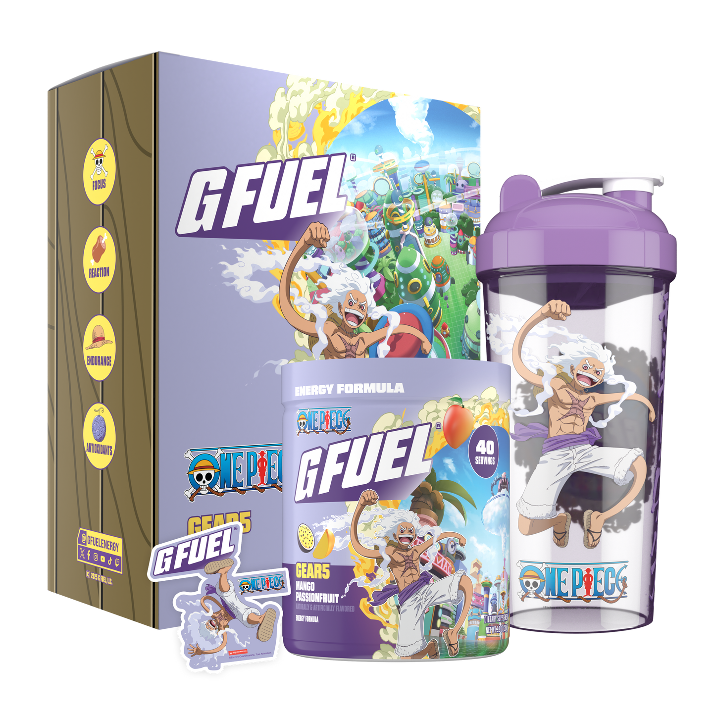 G FUEL x One Piece | GEAR5 Collector's Box | Tub & Shaker Cup