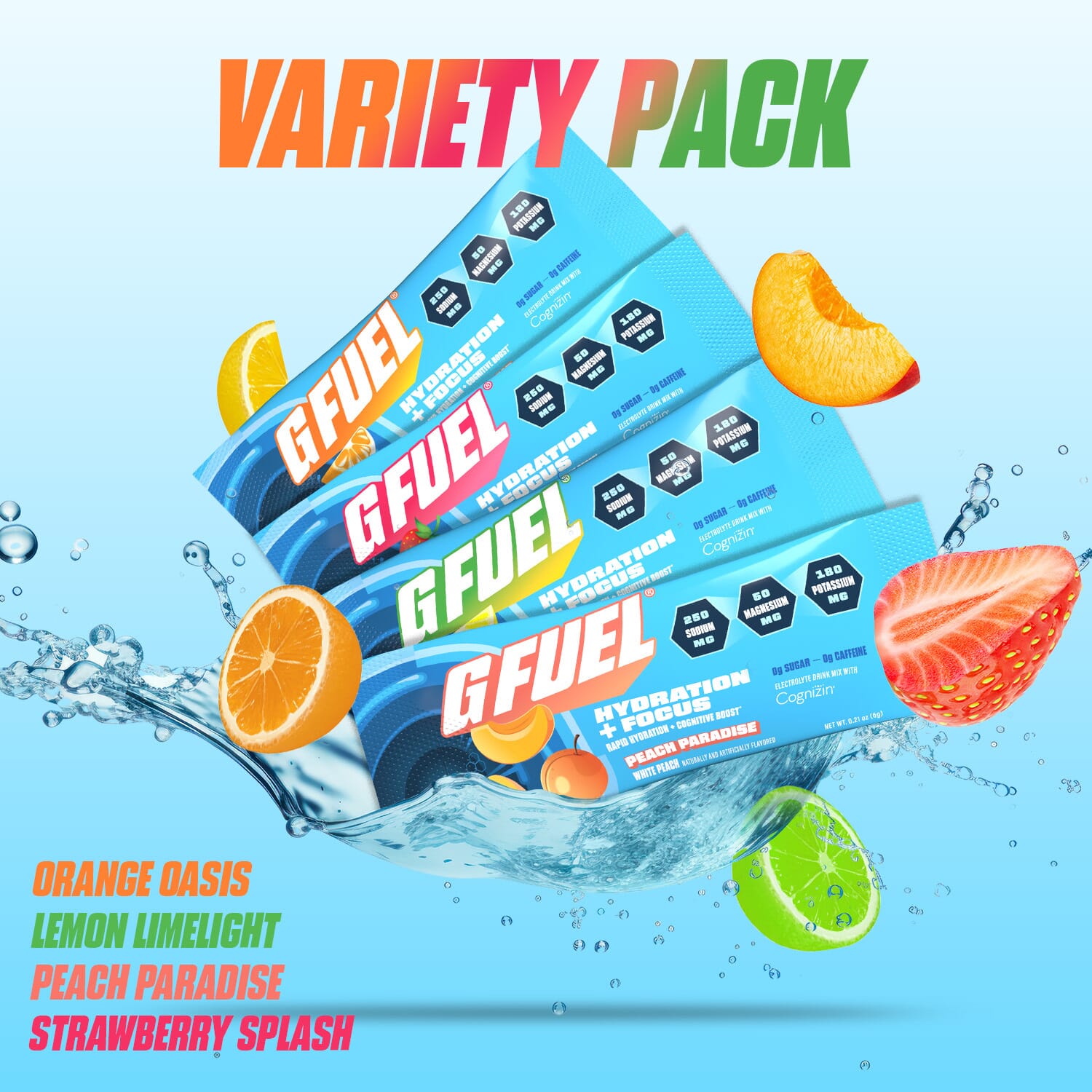 G FUEL | Hydration + Focus Variety | 20 Single Serving Packs