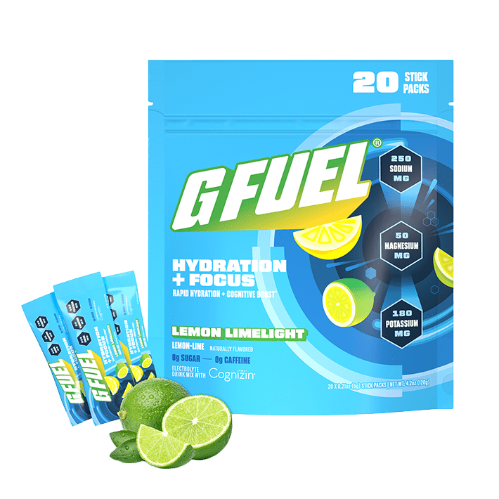G FUEL | Lemon Limelight Hydration + Focus | 20 Single Serving Packs