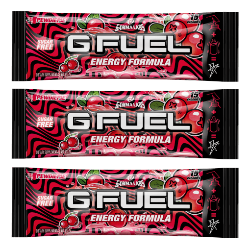 G FUEL Energy Formula | PewDiePie Lingonberry | 3 Single Serving Packs