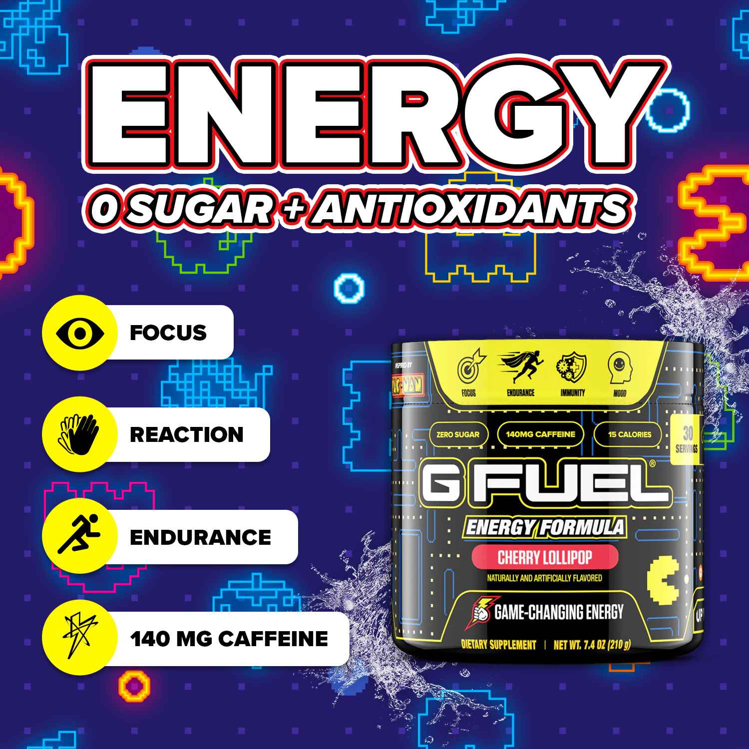 G FUEL x PAC-MAN™ | POWER PELLET Energy Tub