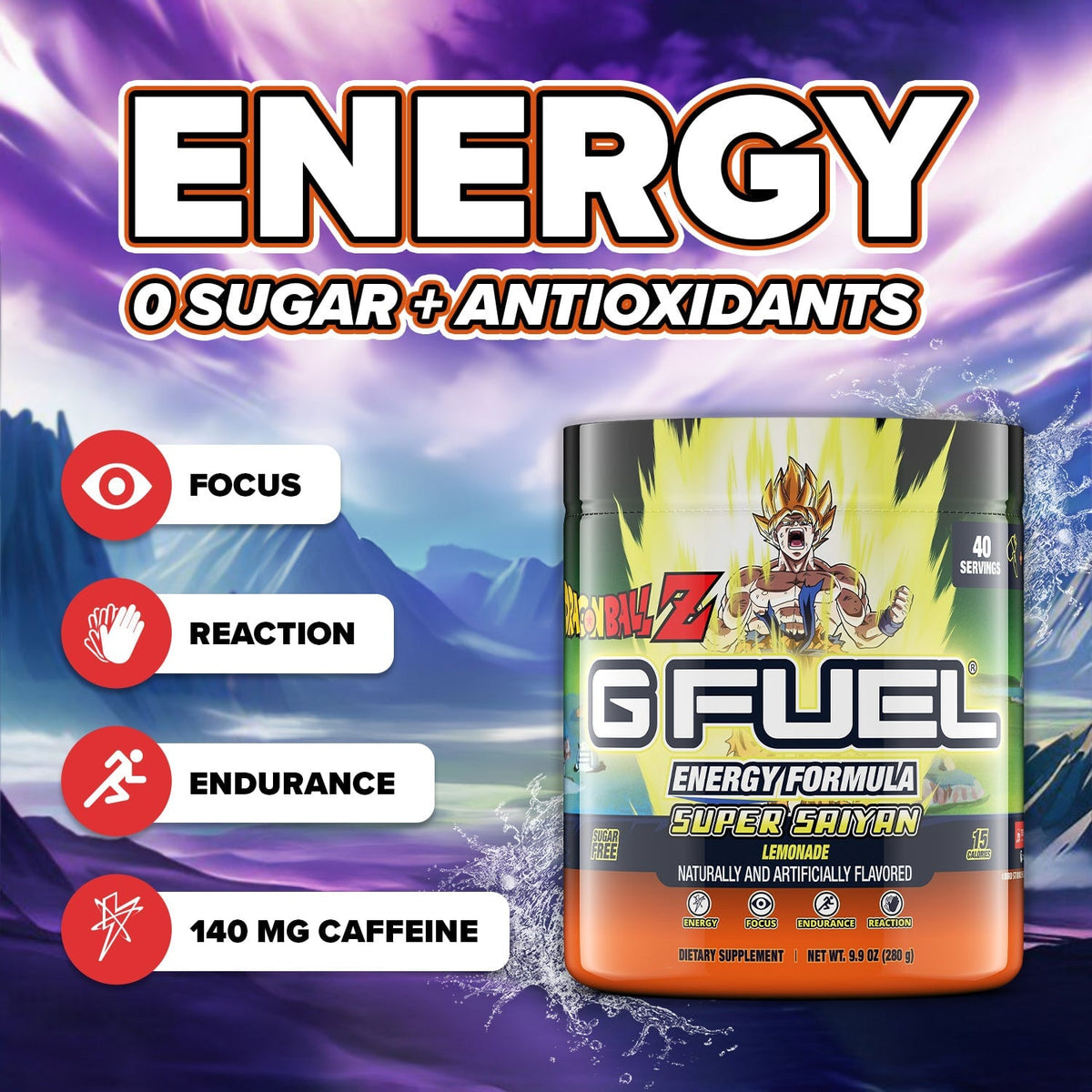 G FUEL x DBZ | Super Saiyan Energy Tub