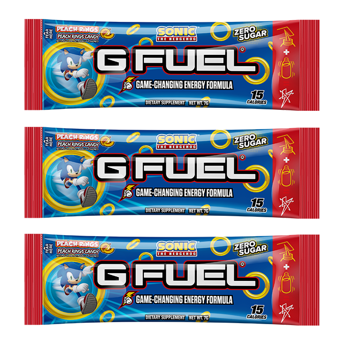 G FUEL Energy Formula | Sonic's Peach Rings | 3 Single Serving Packs